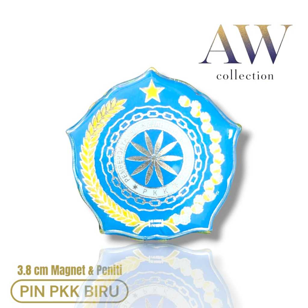 Jual Pin PKK Biru / Peniti & Magnet / Gambar foil embos / Ukuran 3,8cm ...