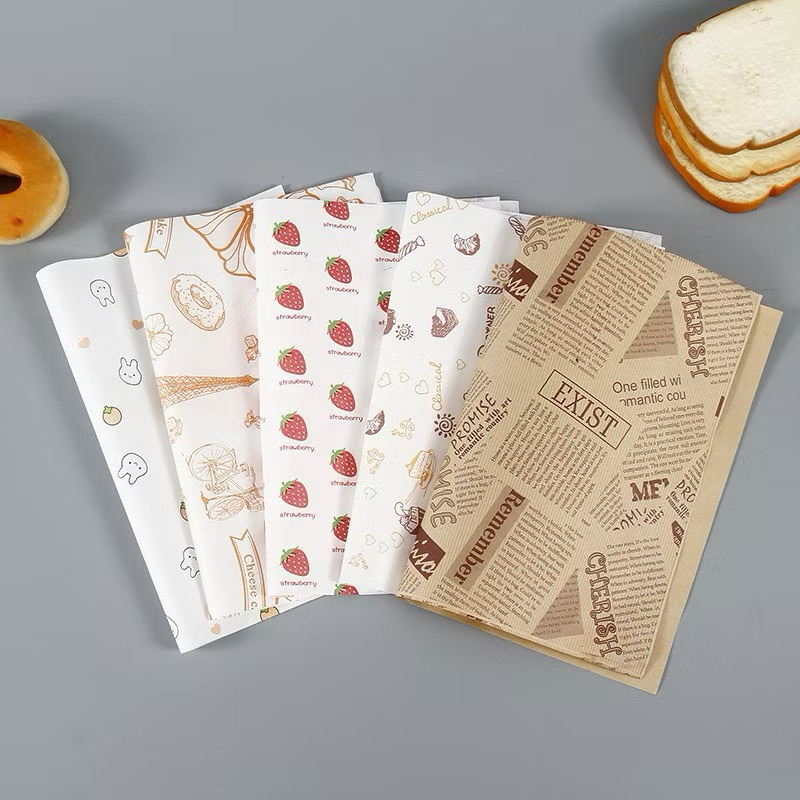 Jual (25Pcs) Kertas Roti Motif/ Wax Paper/ Baking Paper/ Kertas Burger ...