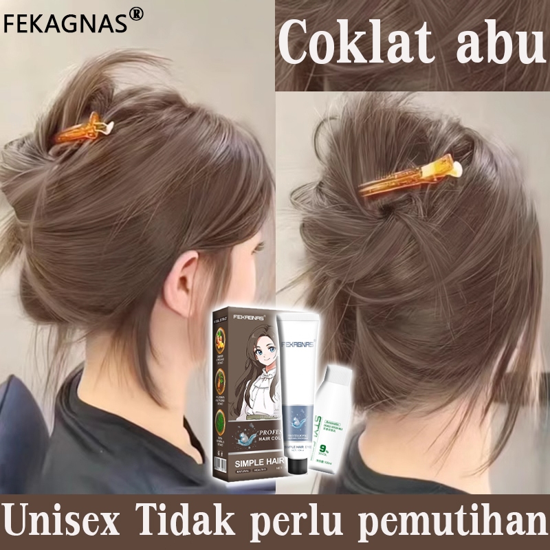 Jual Produk impor warna rambut tanpa bleaching cat rambut ash brown cat ...
