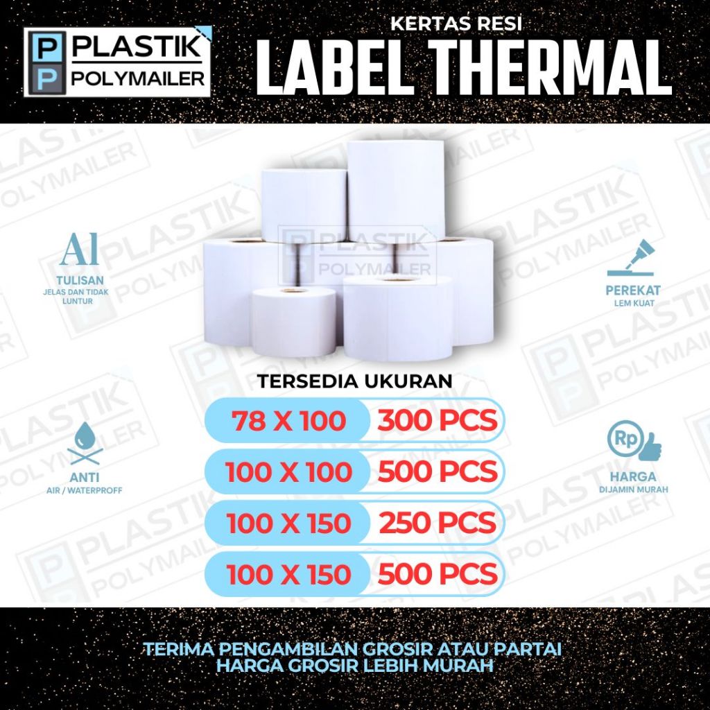 Jual Label Thermal / Kertas Thermal / Kartas Resi / Kertas Termal / Label Pengiriman Stiker ...