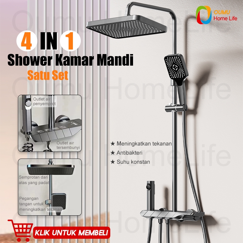 Jual Shower Kamar Mandi Satu Set/Shower Panas Dingin Set Lengkap/Shower Tiang Set 4 in 1 Dengan ...