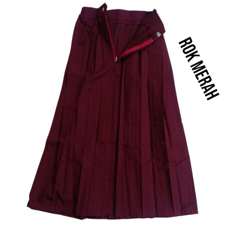 Jual Rok Merah Maroon Panjang Perempuan//Rok Panjang Rempel// seragam anak SD | Shopee Indonesia