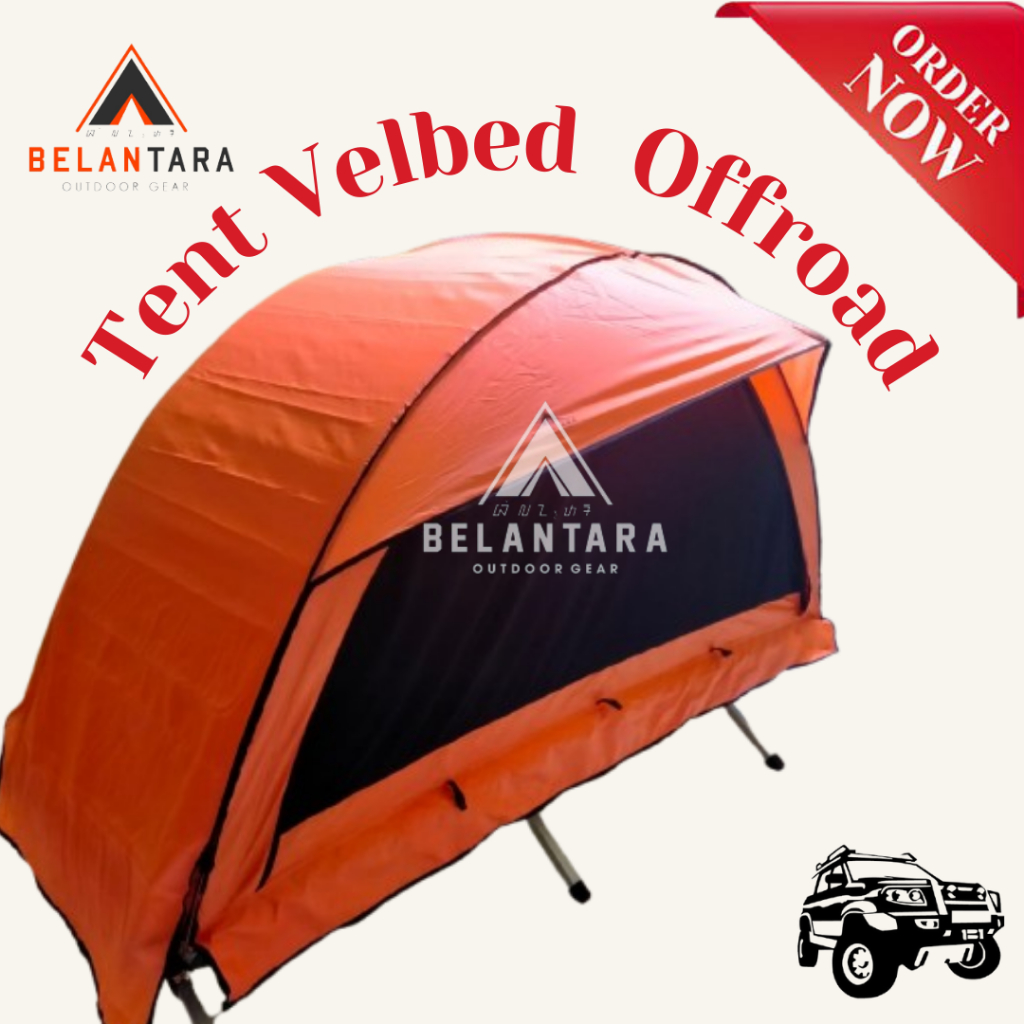 Jual Tenda Velbed Fullset Orange Dengan Sablon DTF Waterproof Siap ...
