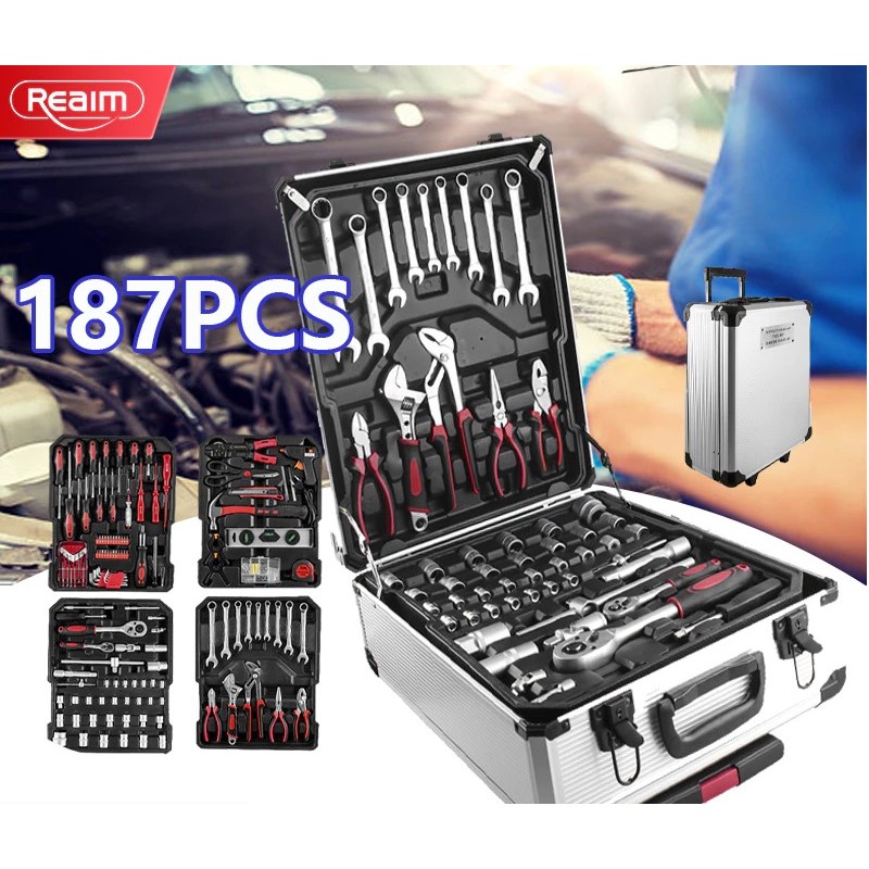 Jual Reaim Tool Kit Set 187 PCS Kunci Socket Lengkap Perkakas Bengkel Dan Rumah Koper Lengkap ...