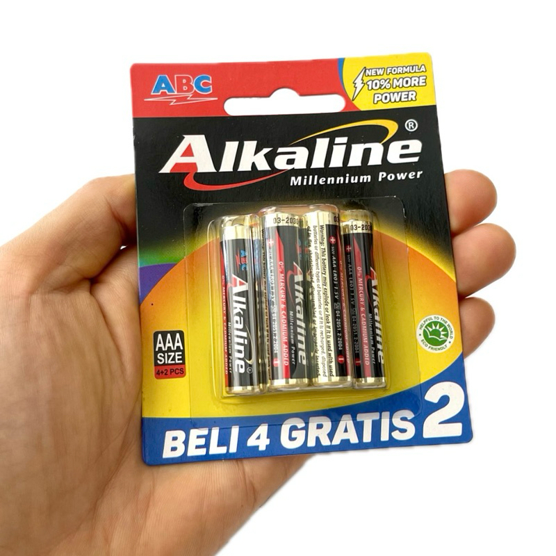 Jual Baterai ABC Alkaline AAA Beli 4 Gratis 2 Battery LR03 1.5V ...