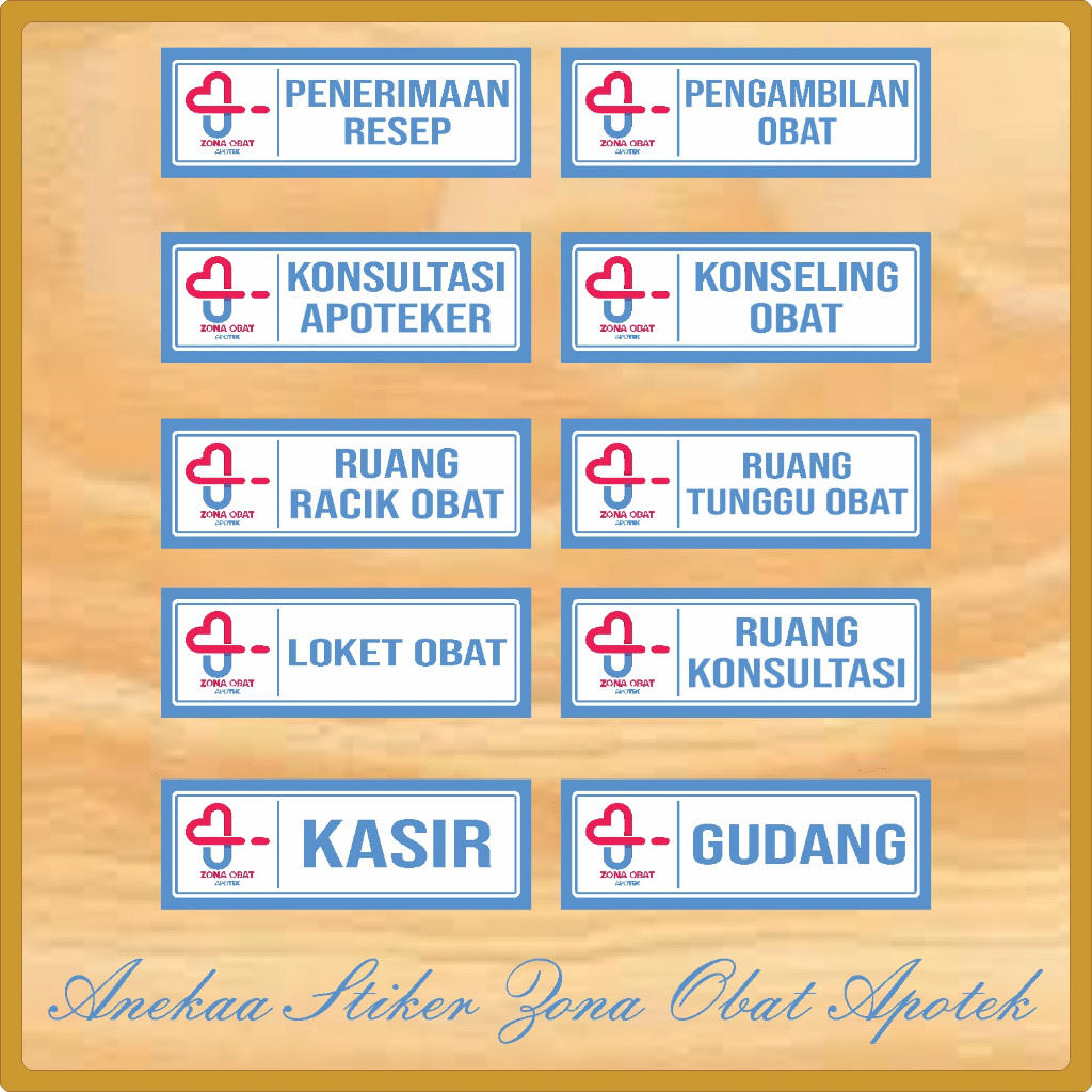 Jual Aneka Pilihan Stiker Zona Obat Apotek Logo Baru, Sticker Papan ...