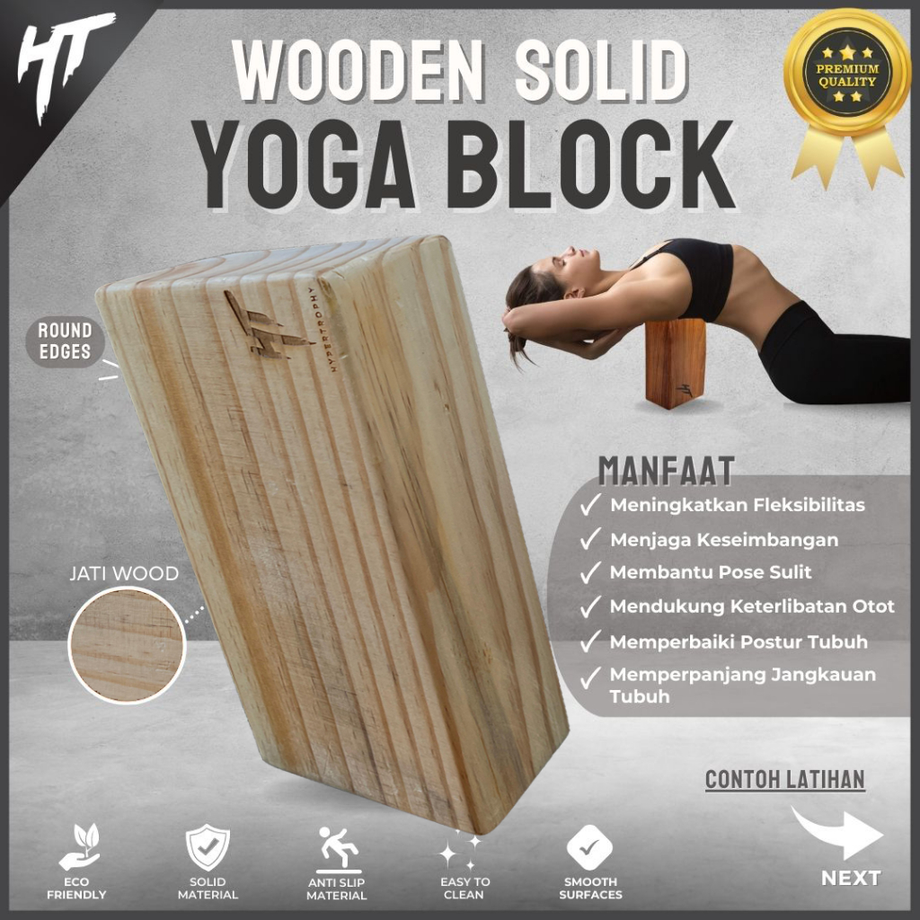 Jual Wooden Solid Yoga Block by Hypertrophy – Balok Blok Kayu Senam ...