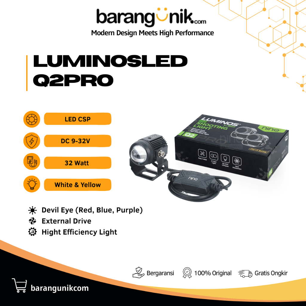 Jual Lampu Tembak Mini Laser Q2 PRO 32 Watt Devil Eye Blue Lens 2 Warna ...