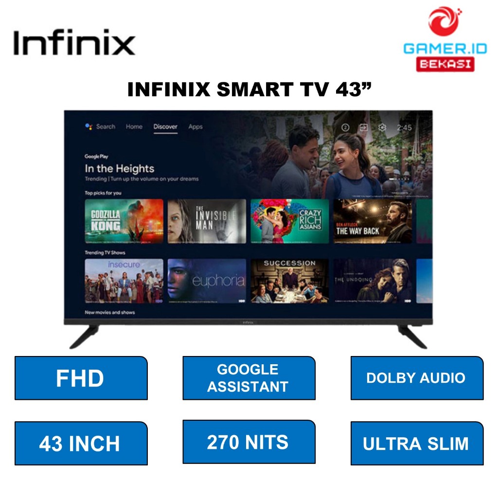 Jual INFINIX SMART TV 43X5 43 INCH FHD ANDROID DIGITAL DOLBY ULTRA SLIM ...