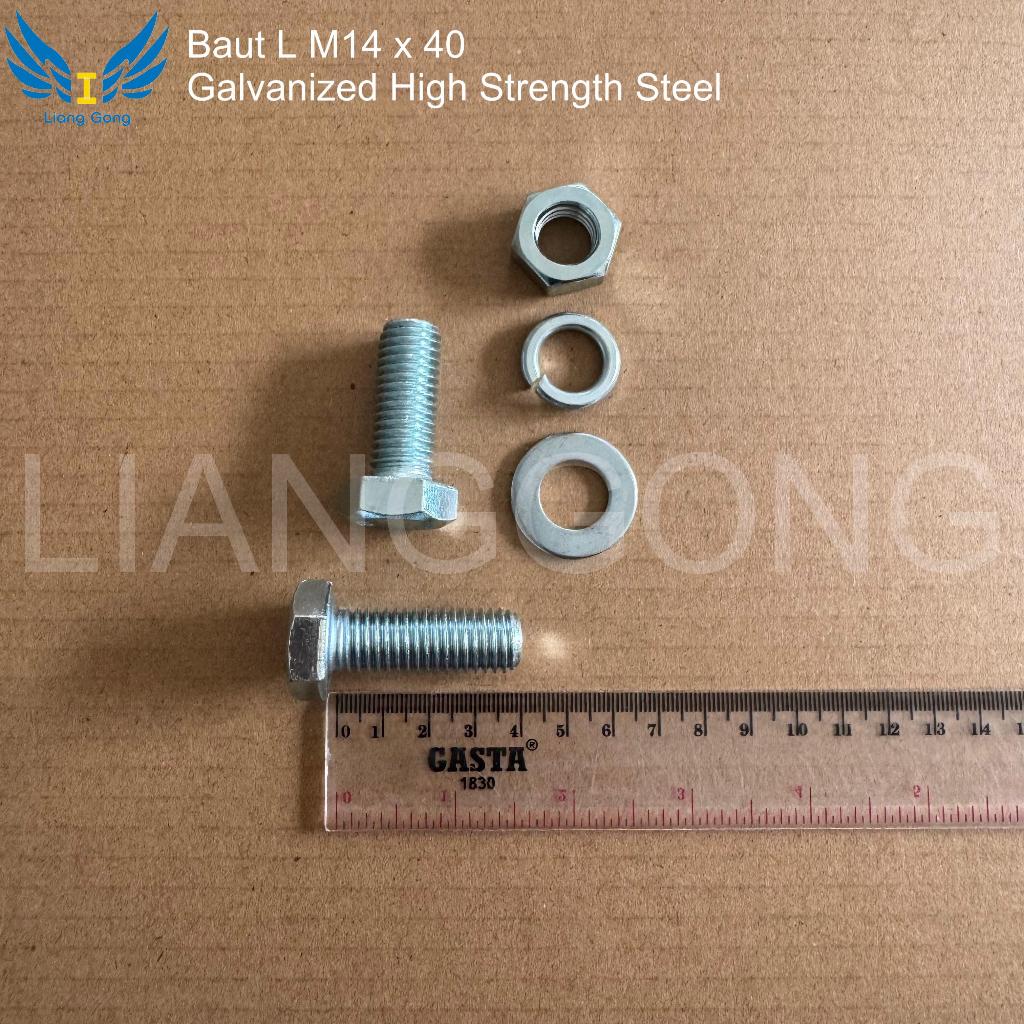Jual Baut Mur Hex Putih | BMP | Baut M14 x 40 Putih Galvanis | Baut Mur | Grade 4.8 | Shopee ...