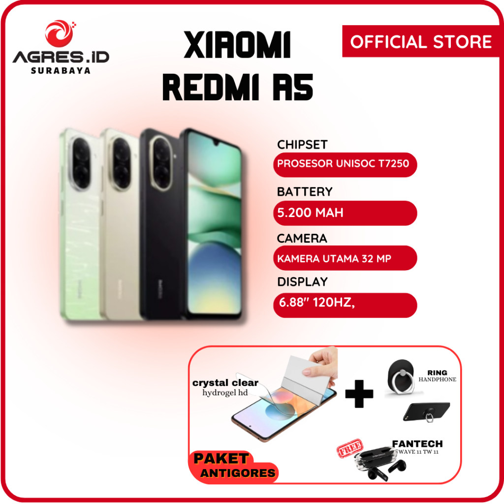 Jual XIAOMI REDMI A5 4GB 128GB LAKE GREEN, MIDNIGHT BLACK, SANDY GOLD (BOX CHA) | Shopee Indonesia