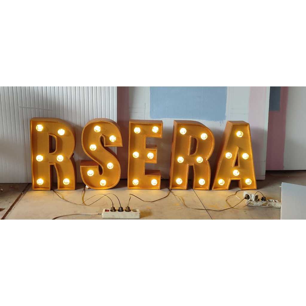 Jual HURUF Styrofoam LED Bohlam/ Dekorasi Huruf Styrofoam Tinggi 80 Cm ...