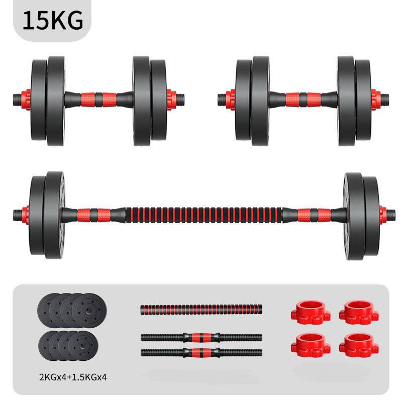 Jual POTENCE Dumbbell Set 15kg Barbel Set Plastik 15 kg Peralatan Fitness Dumbell Barbell Dumble ...