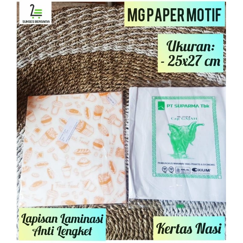 Jual Kertas Nasi Putih 25x27 cm /Kertas Nasi Motif(100 Lbr)/Kertas ...