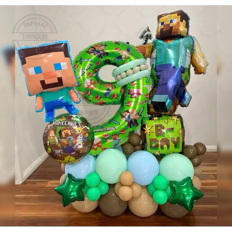 Jual Paket Balon Minecraft Angka Creeper Dekorasi Stand | Shopee Indonesia