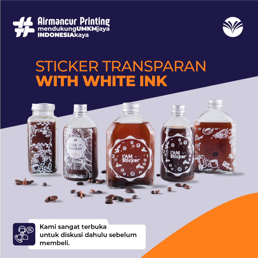 Jual Cetak Sticker Vinyl Transparant plus White Ink/Cetak Stiker Tinta ...