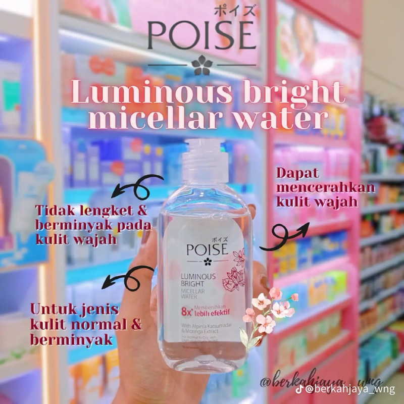 Jual POISE Micellar Water 125 ml - Micellar 8x lebih cepat Usap Angkat ...