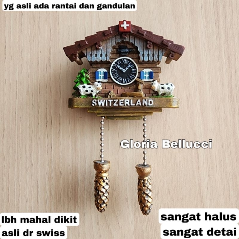 Jual souvenir switzerland jam cuckoo oleh oleh tempelan hiasan kulkas ...