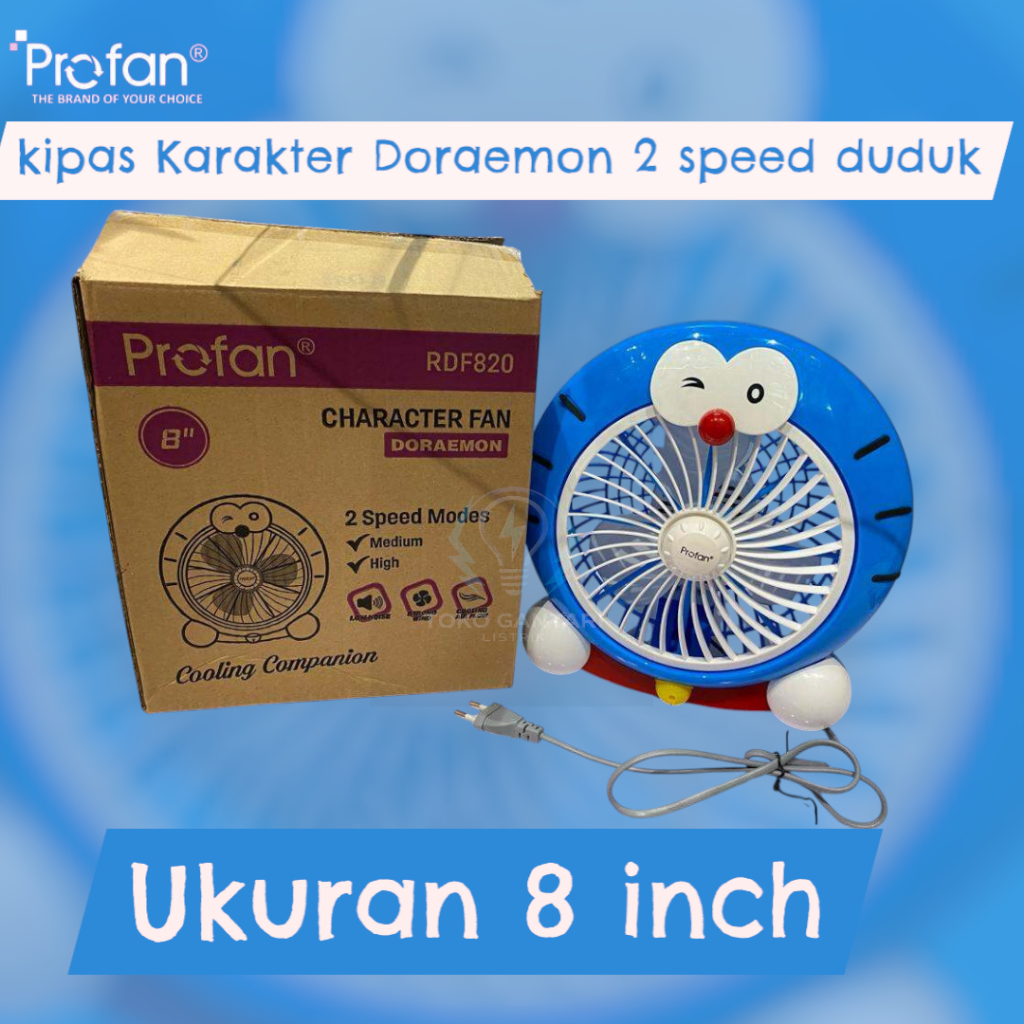 Jual KIPAS ANGIN KARAKTER MEJA DORAEMON PROFAN 2 SPEED 8 INCH | Shopee ...