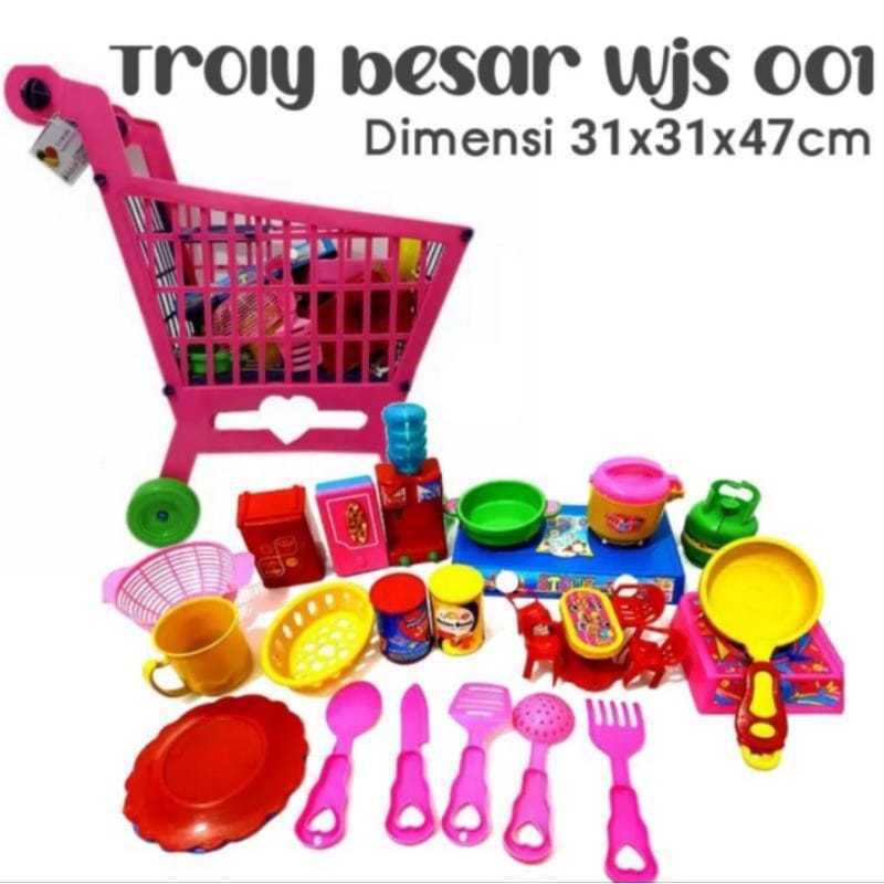 Jual TERMURAH Mainan Troly Belanja Set WJS 001 Set Peralatan Dapur ...