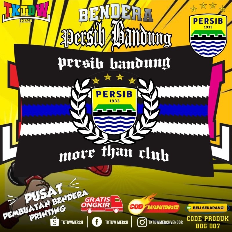 Jual FLAG PERSIB BINTANG 4 READY STOK TERBARU ( BDG 007 ) | Shopee ...