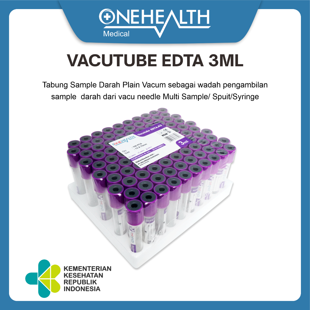 Jual Onehealth Tabung Darah Plain 3ml Blood Collection untuk ...