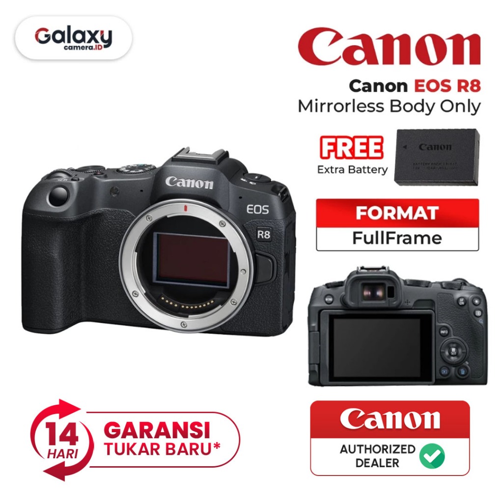 Jual Canon EOS R8 Body Only Kamera Mirrorless FullFrame Camera Full ...