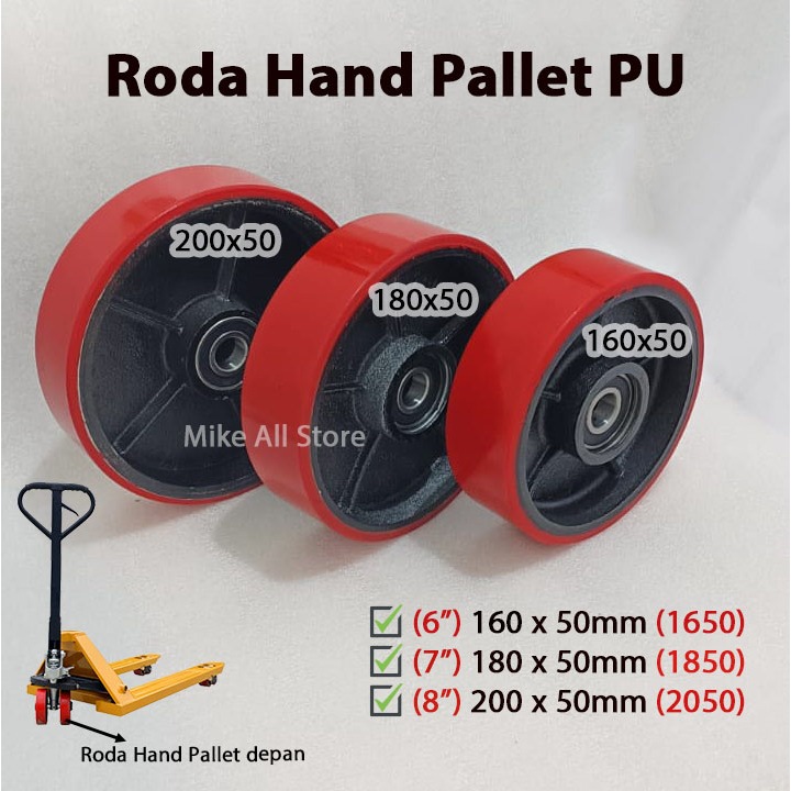 Jual Roda Hand Pallet PU 160x50 mm/180x50 mm/200x50 mm handpallet depan ...