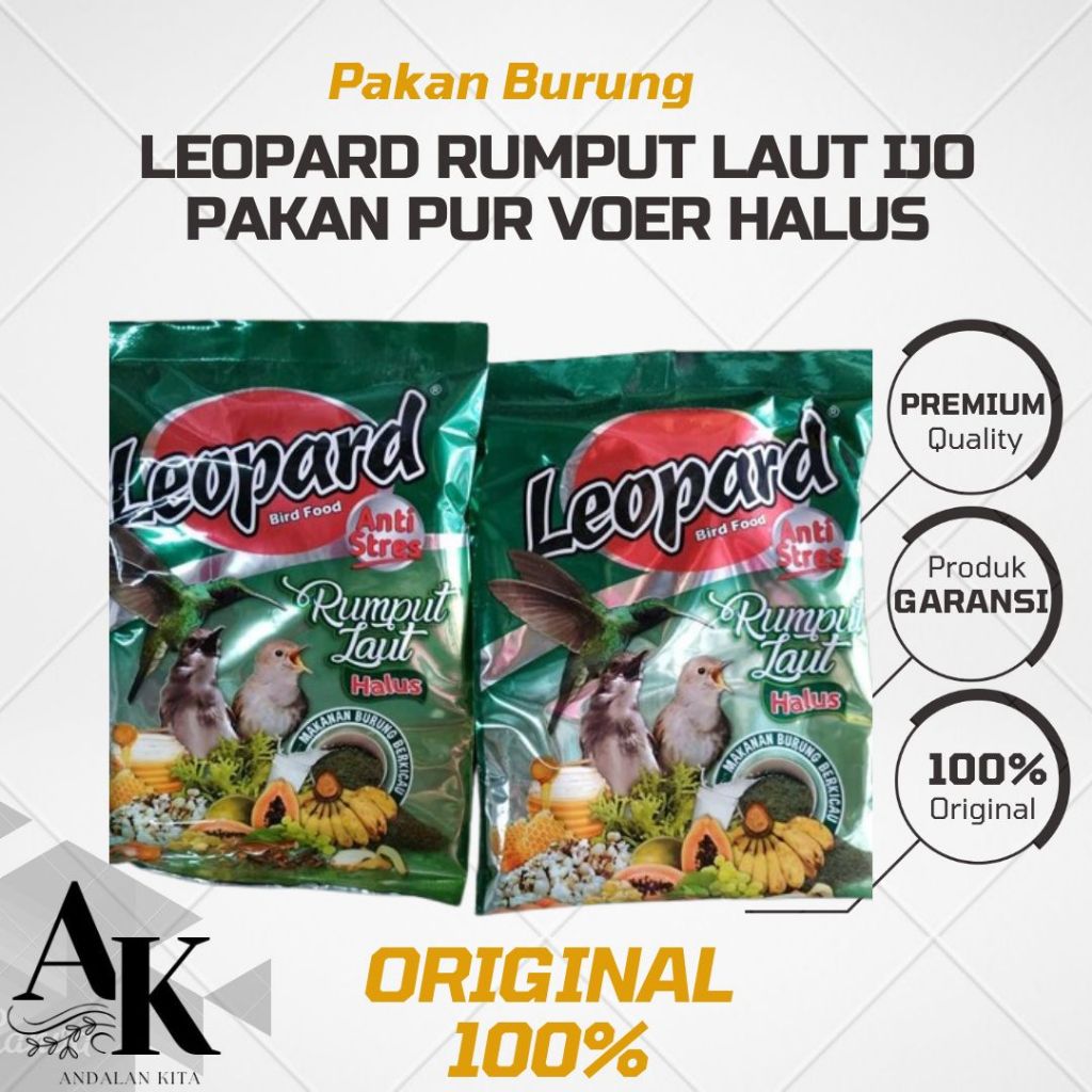 Jual LEOPARD HIJAU RUMPUT LAUT HALUS PAKAN MAKANAN VOER BURUNG KECIL ...
