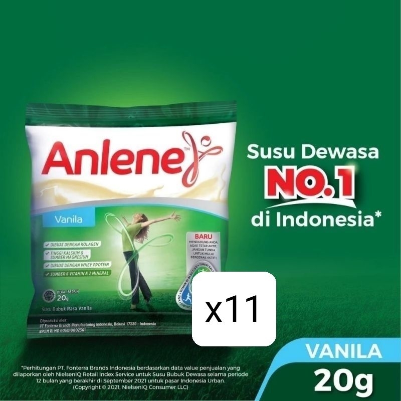 Jual [PROMO ISI 11 SACHET] ANLENE SACHET VANILLA 20gr x 11 pcs | Shopee ...