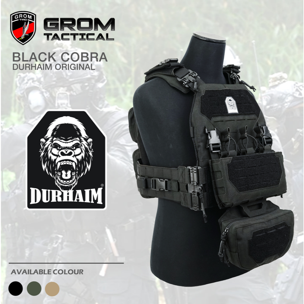 Jual BODYVEST DURHAIM BLACK COBRA | ROMPI TACTICAL MILITER AIRSOFT TNI ...