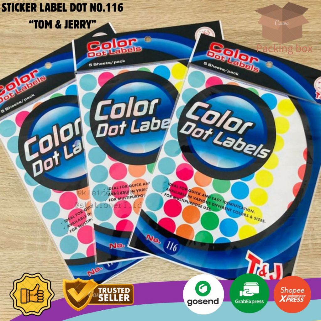 Jual Sticker Label Dot TOM & JERRY No.116 Warna-Warni isi 5 Lembar [ 1 ...
