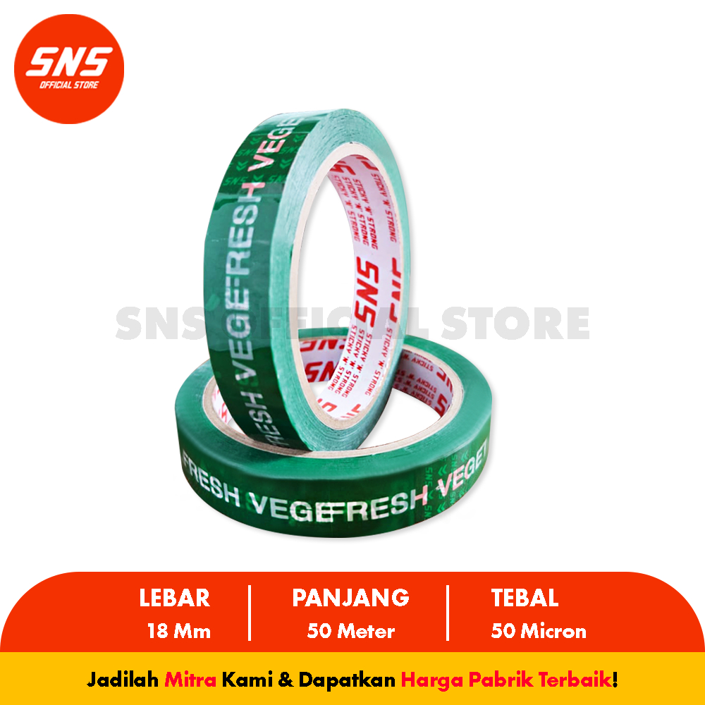 Jual Isolasi Sayur Fresh Vegetables 18mm x 50 Meter x 50 Mikron ...