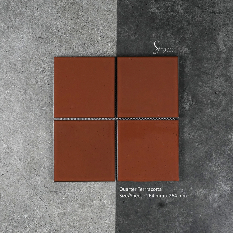 Jual Terracotta Quarter Square Singres Mosaic Tiles | Mosaic Keramik ...