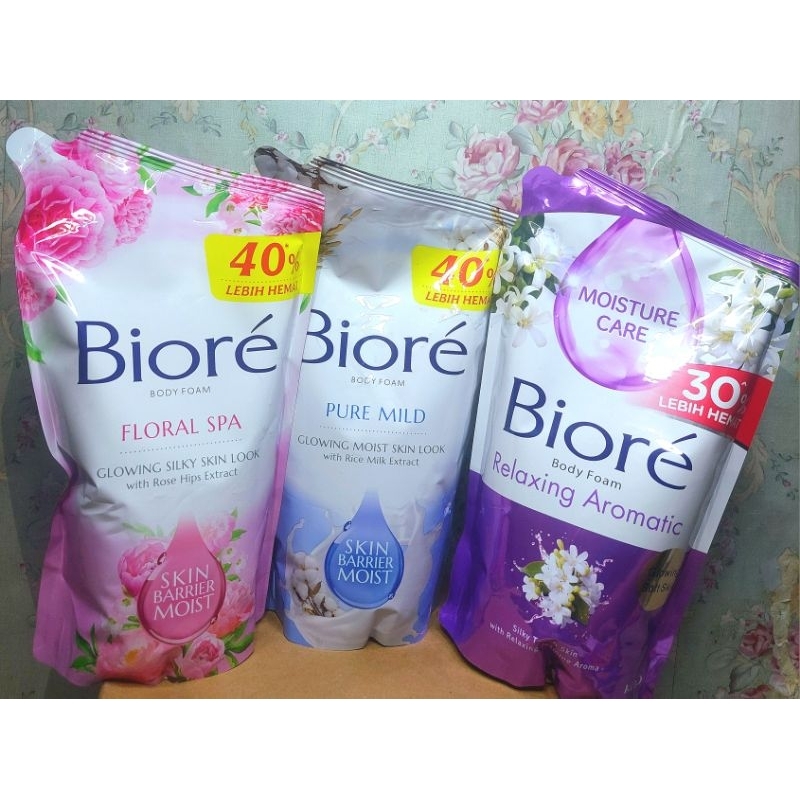 Jual Biore Body Foam Sabun Mandi Pure Mild 800ml, Relaxing Aromatic 800ml, Floral Spa 800ml ...