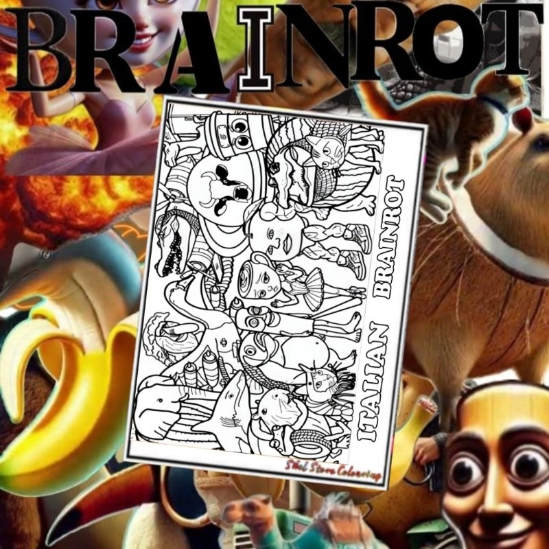 Jual KERTAS GAMBAR MEWARNAI ANOMALI TUNG TUNG SAHUR / ITALIAN BRAINROT ...