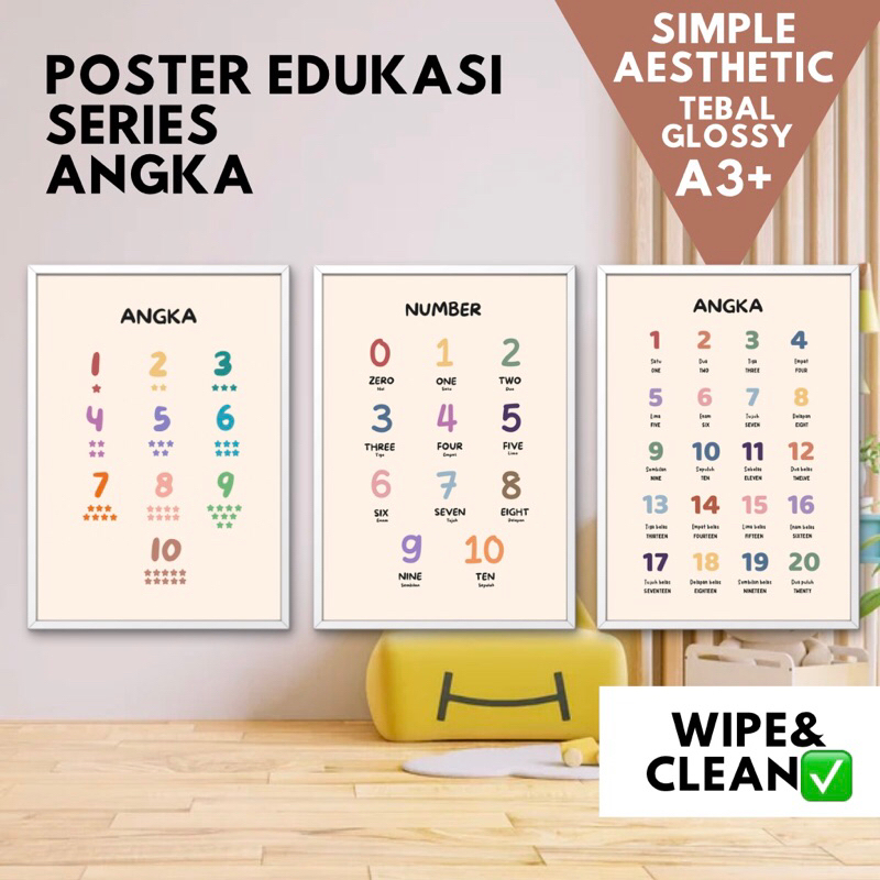 Jual Poster Edukasi Anak Series Angka | Shopee Indonesia