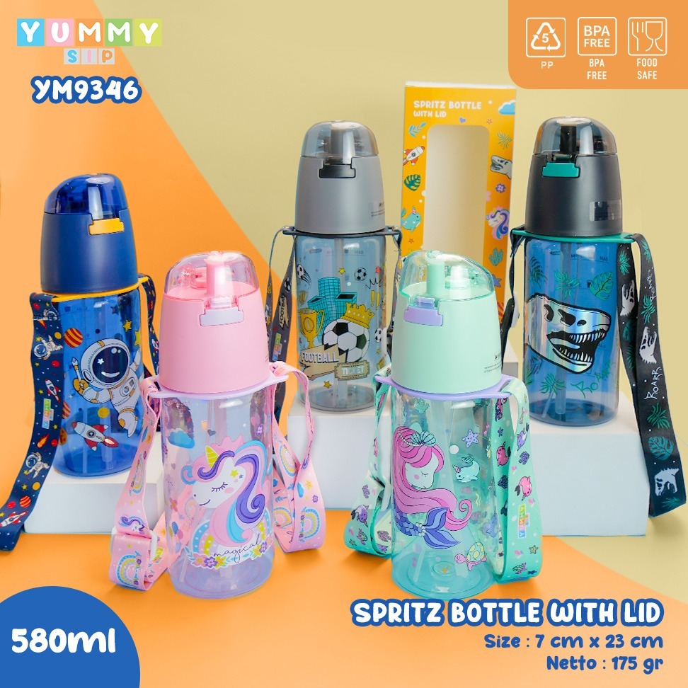 Jual YUMMY SIP-ORIGINAL BOTOL MINUM SEDOTAN+ MIST SPRITZ KARAKTER ...