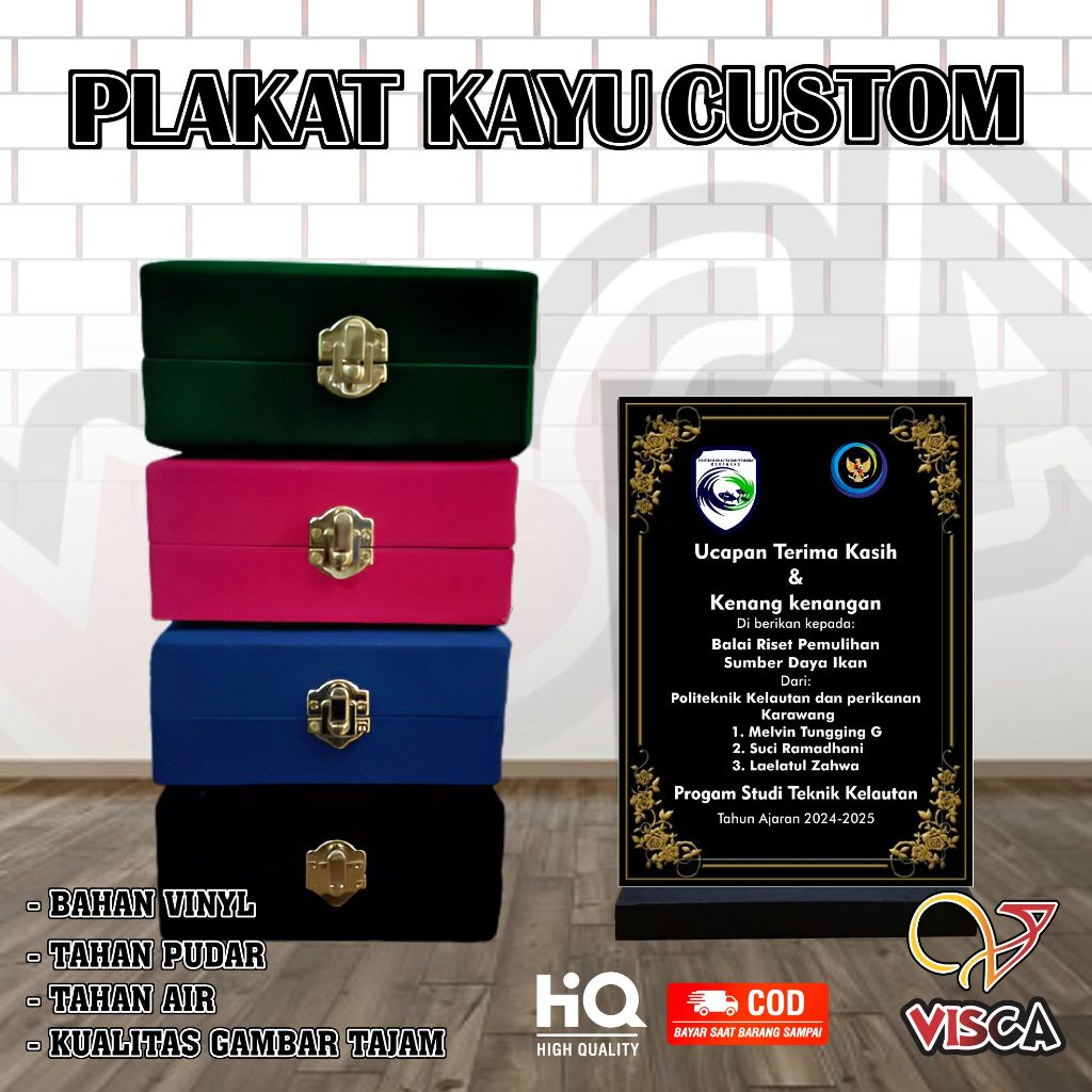 Jual Vandel Plakat Kayu Cinderamata pkalat kenangan plakat kayu kotak ...