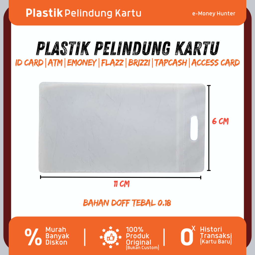 Jual Plastik Doff Pelindung Cover Kartu Tempat ID Card Emoney Flazz ...