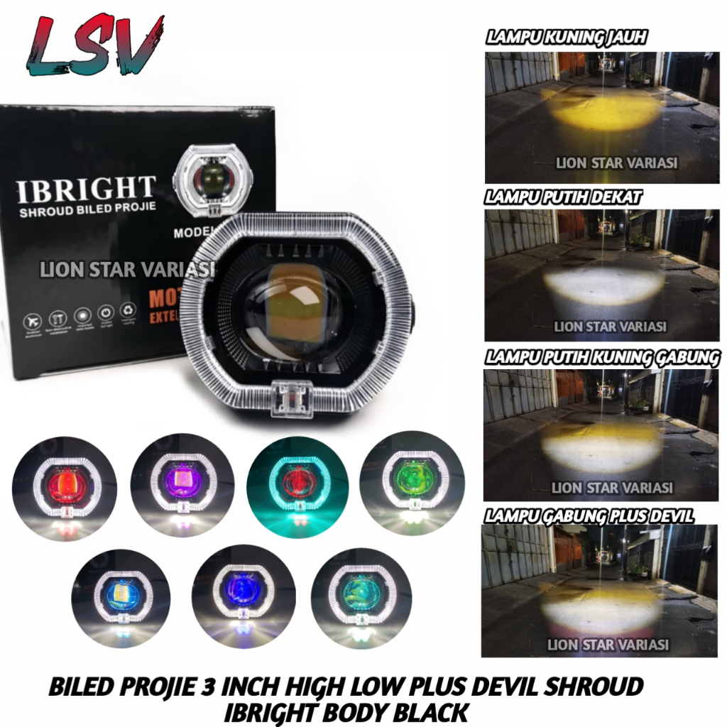 Jual IBRIGHT Biled Projie 3 Inch Ala Ala Biled D2 D3 LED Body Black ...