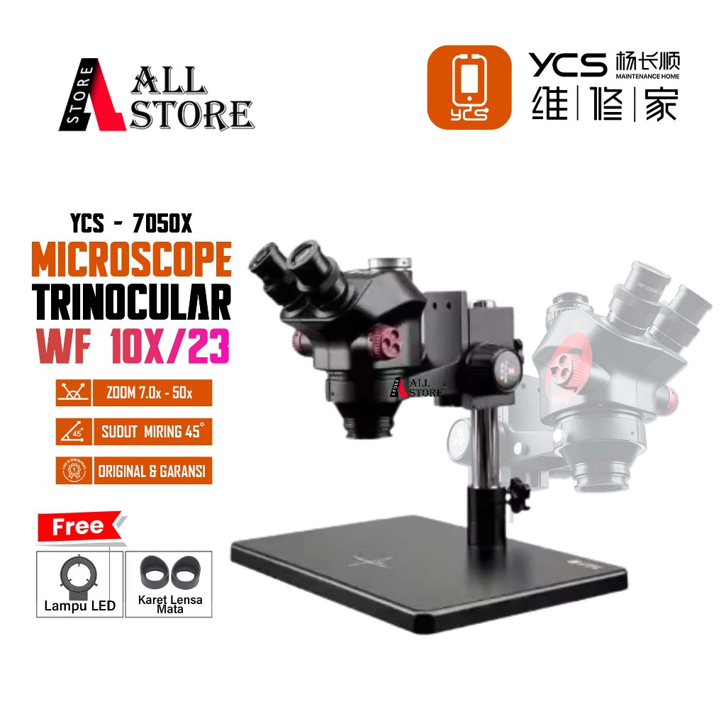 Jual YCS Trinocular Microscope 7050X (Base Type) Original ( FREE LAMPU ...