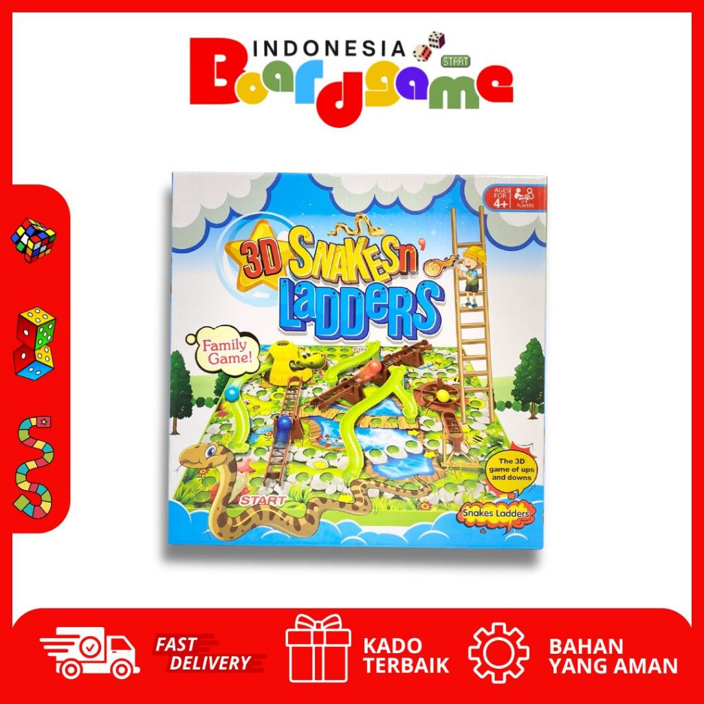Jual Mainan Anak Ular Tangga 3D Snakes And Ladders/Mainan Ular Tangga ...