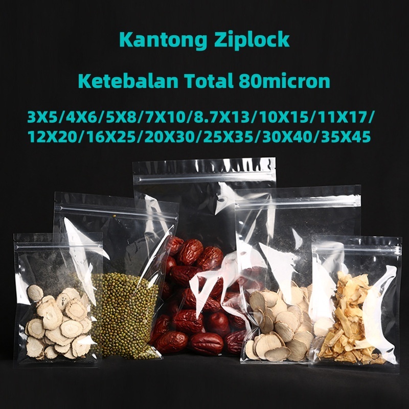 Jual Plastik Klip Zipper Zip Lock Makanan Kantong PE Clip Seal Bag 5X8 ...