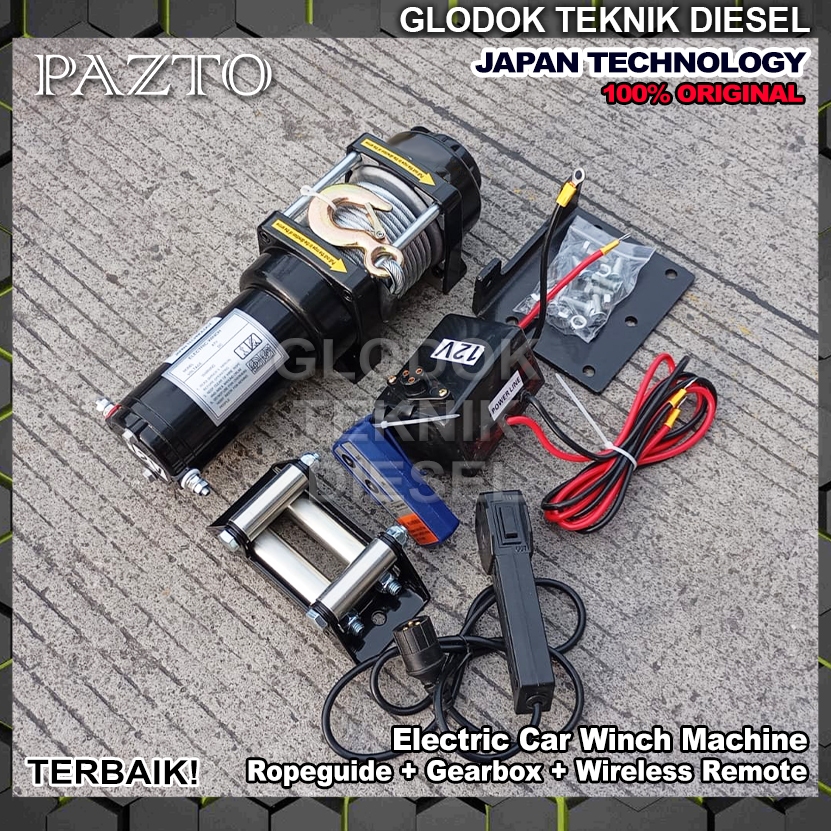 Jual Electric Car Towing Wire Rope Winch Hoist 3000 Lbs x 15 | 10 | 6 ...
