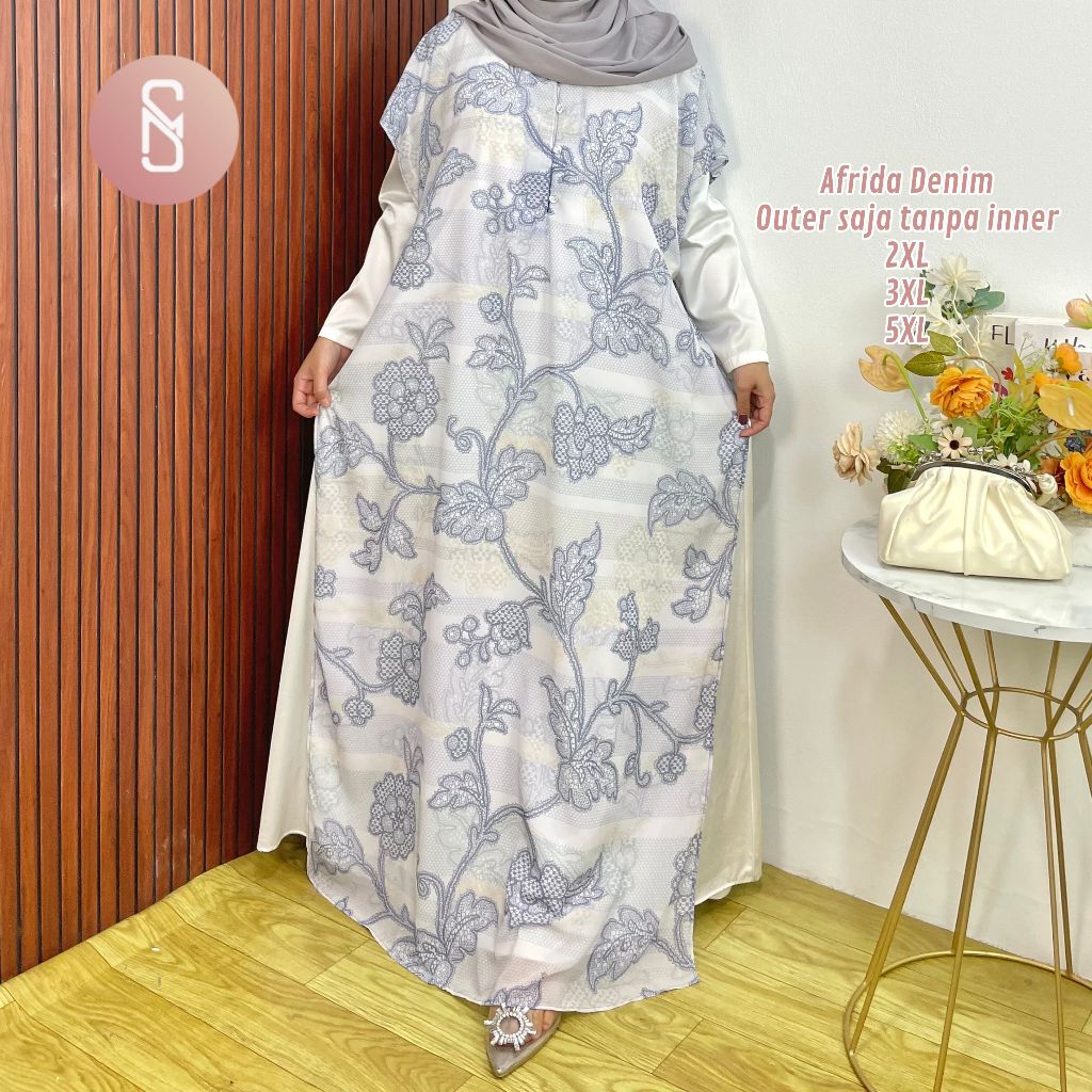 Jual Afrida Myshawl Outer Miko Atasan Jumbo Brukat Model Bunga Tille Big Size Kasual Kondangan ...