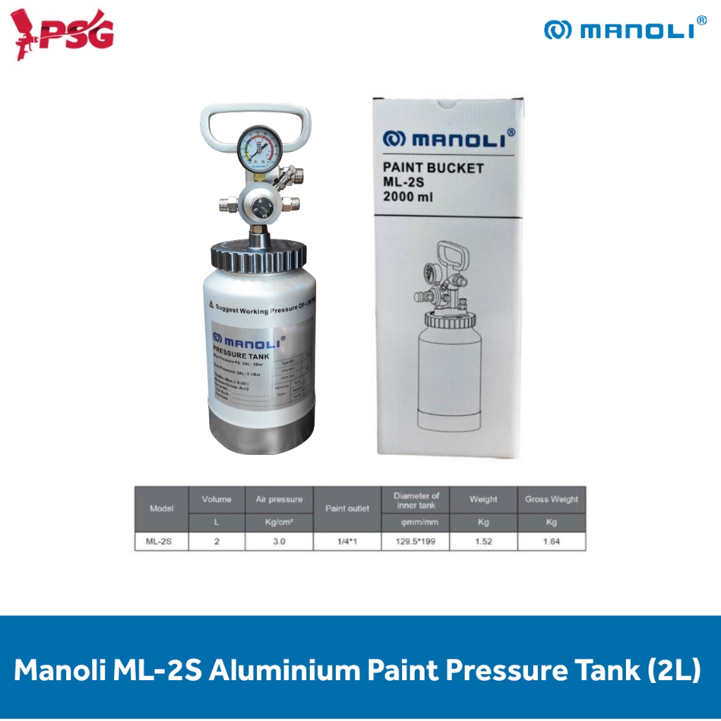 Jual Manoli ML-2S Aluminium Paint Pressure Tank (2L) | Shopee Indonesia