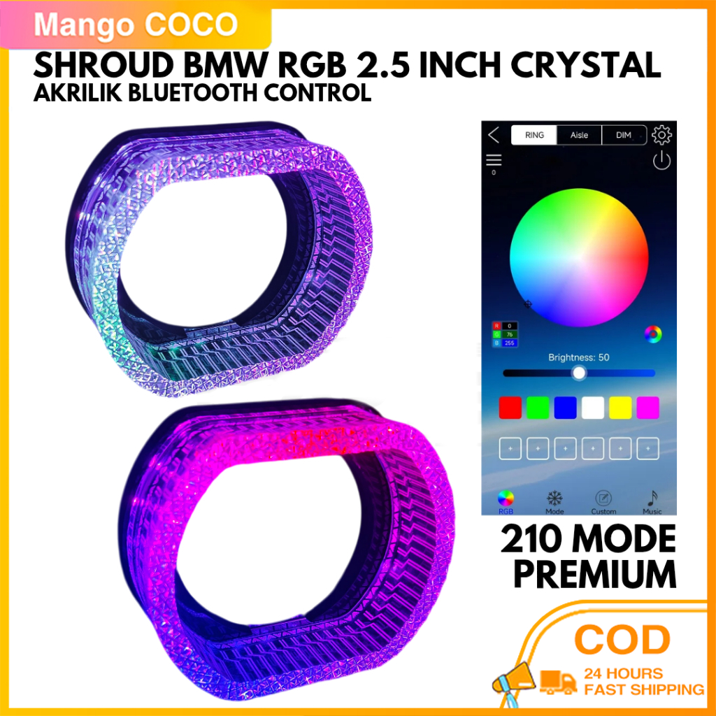 Jual Premium Ring Shroud Biled Akrilik 210+ Mode Setting app Bluetooth ...