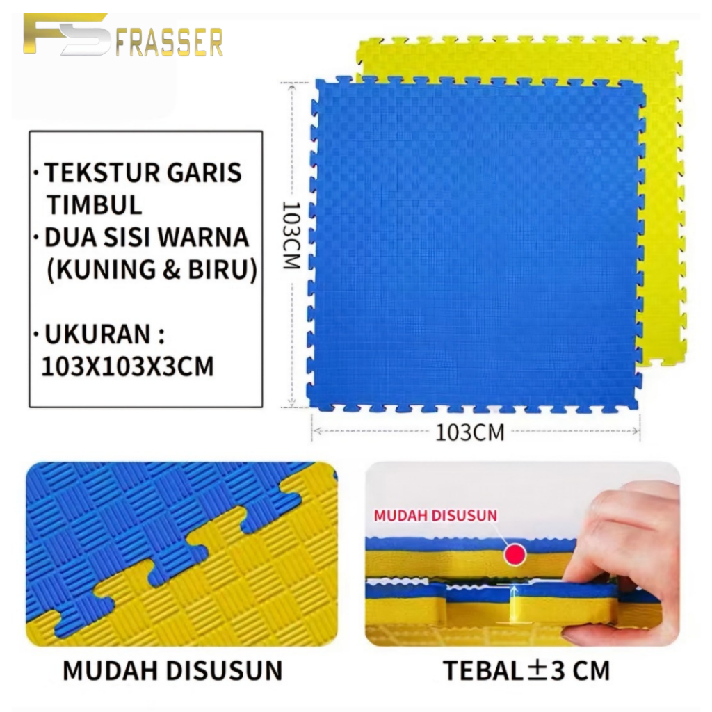 Jual Frasser Matras Taekwondo Beladiri Arena Silat Matras Puzzle Karate ...