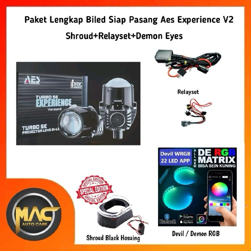 Jual Bi-Led Aes Experience V2 2,5 INCH Original Aes Terbaru Paket ...